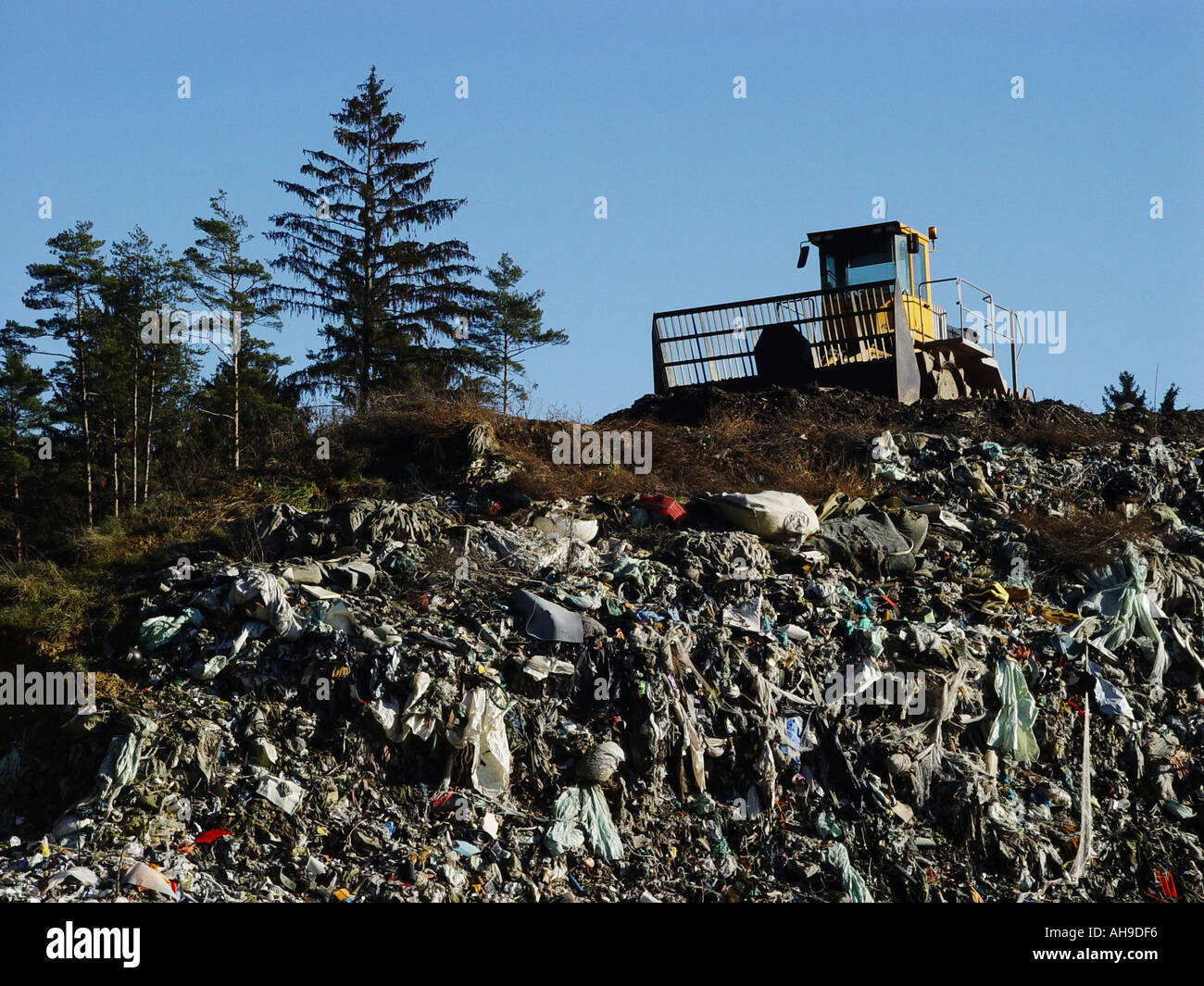 Impressions of a recycling of waste plant and a garbage depot Stock ...