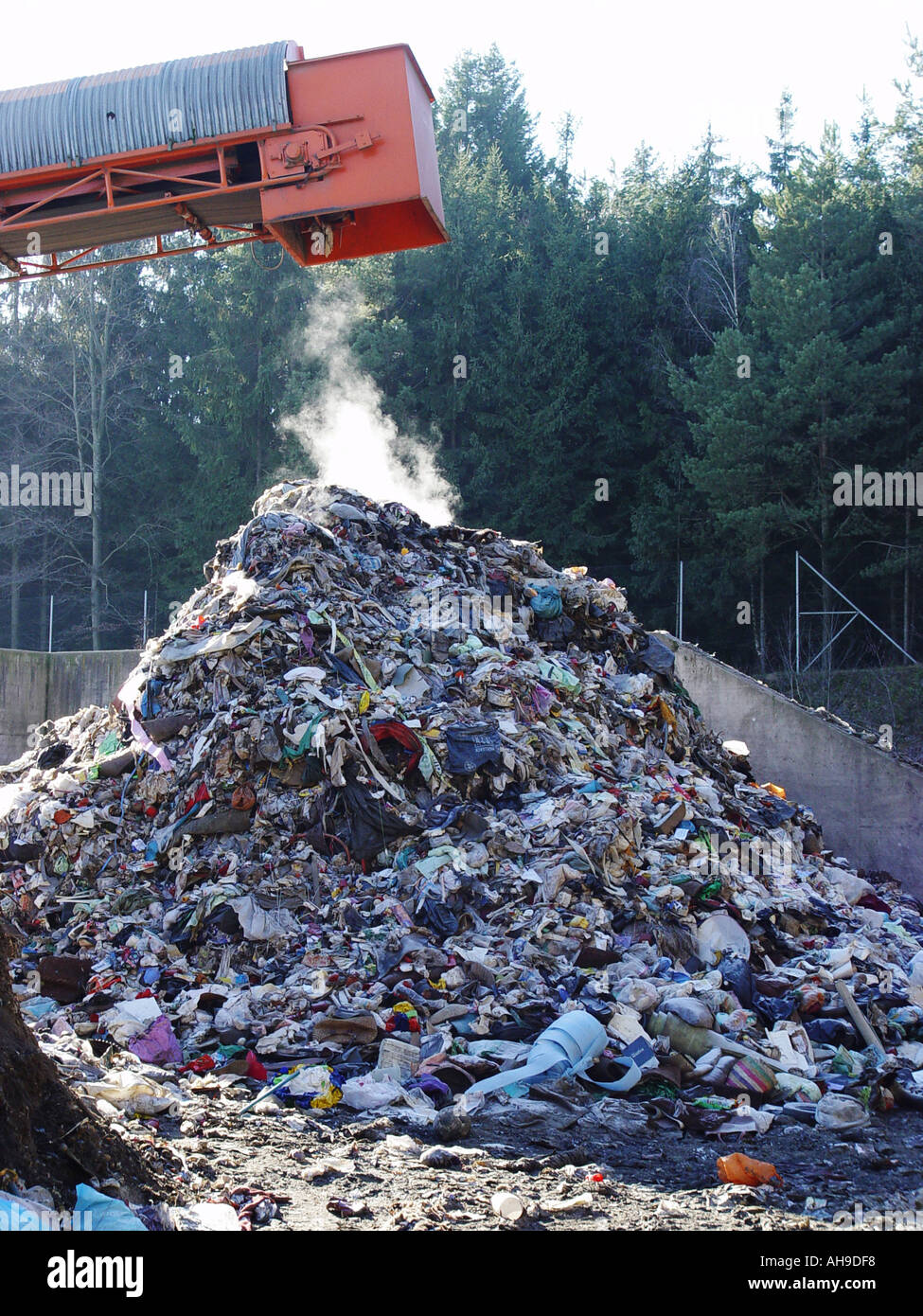 Impressions of a recycling of waste plant and a garbage depot Stock ...