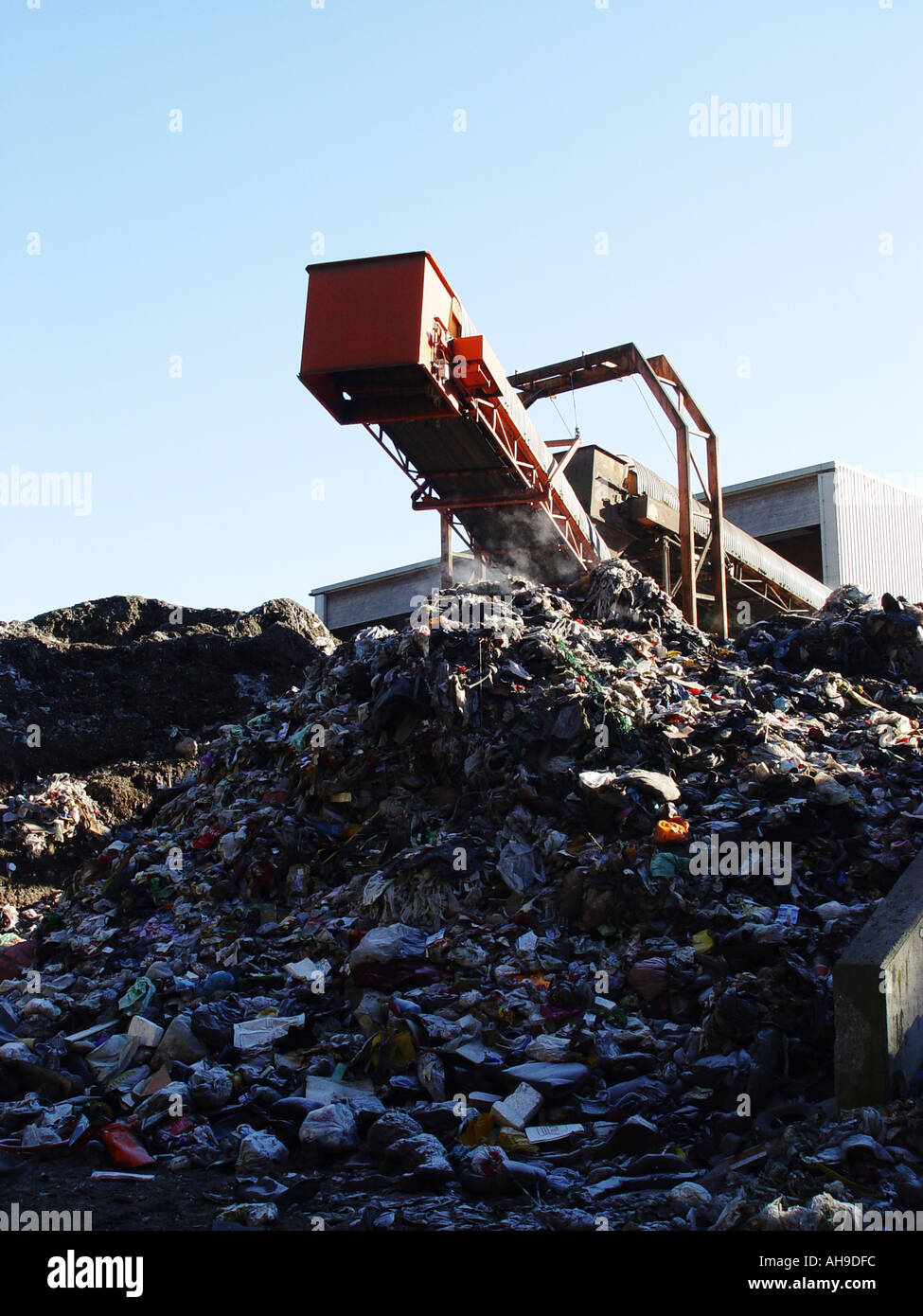 Impressions of a recycling of waste plant and a garbage depot Stock ...
