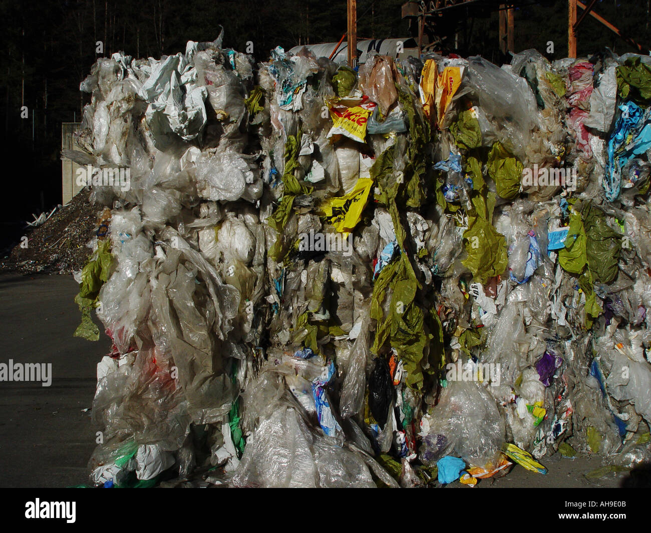 Impressions of a recycling of waste plant and a garbage depot Stock ...