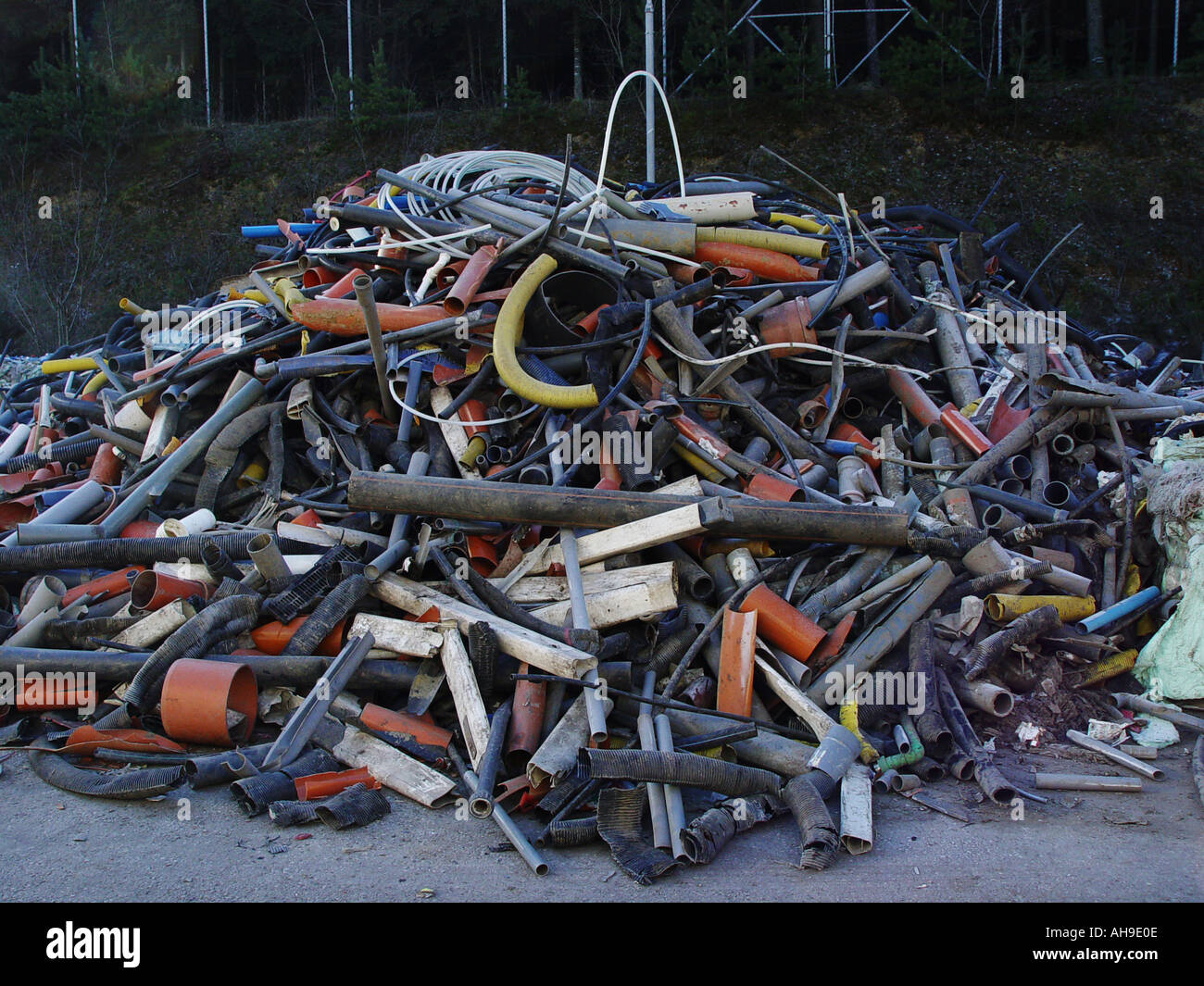 Impressions of a recycling of waste plant and a garbage depot Stock ...