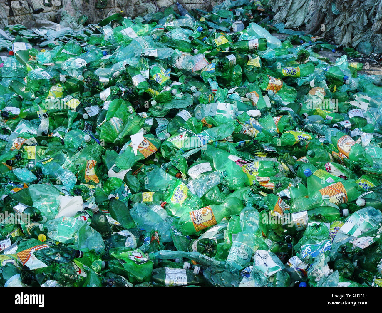 Impressions of a recycling of waste plant and a garbage depot Stock ...