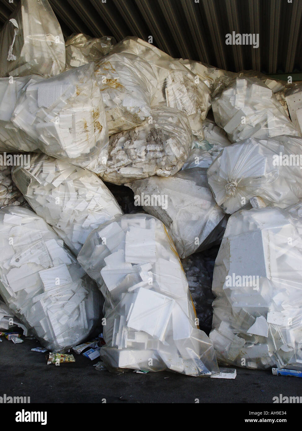 Impressions of a recycling of waste plant and a garbage depot Stock ...