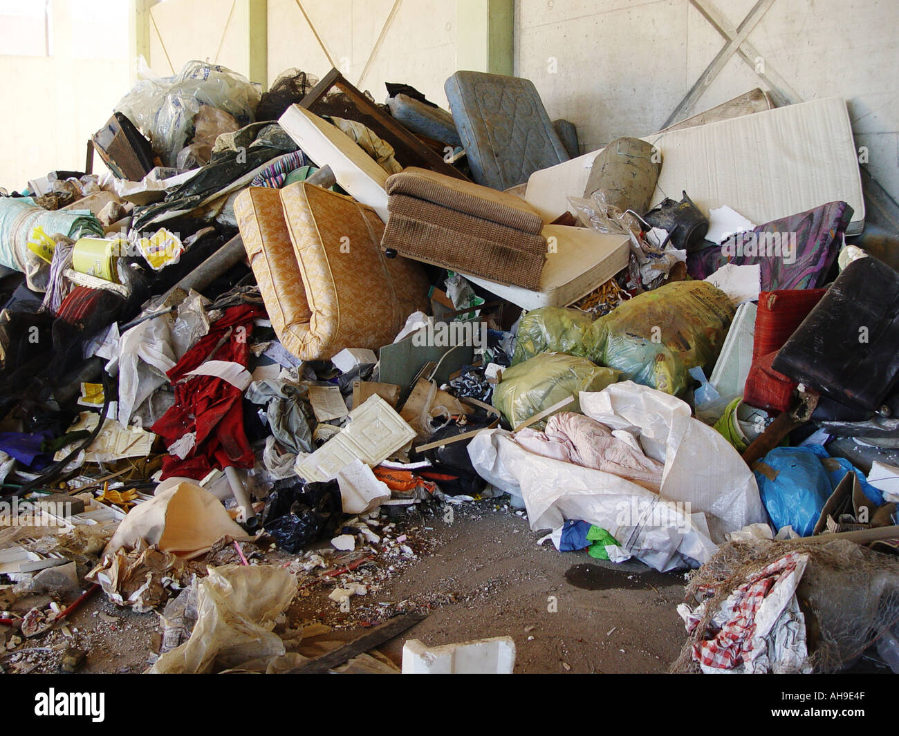 Impressions of a recycling of waste plant and a garbage depot Stock ...