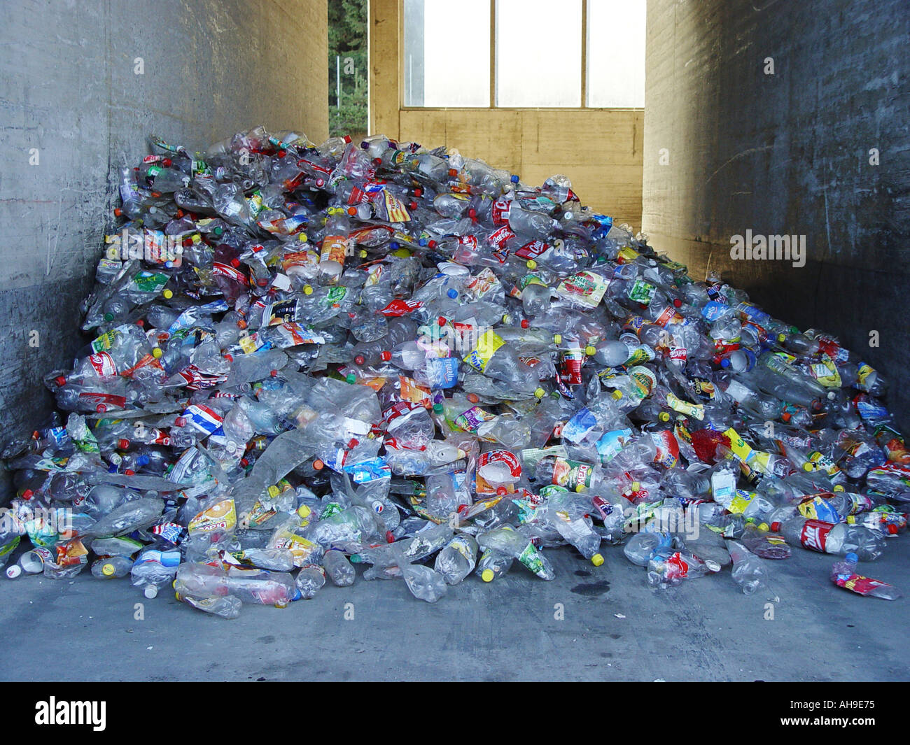 Impressions of a recycling of waste plant and a garbage depot Stock ...