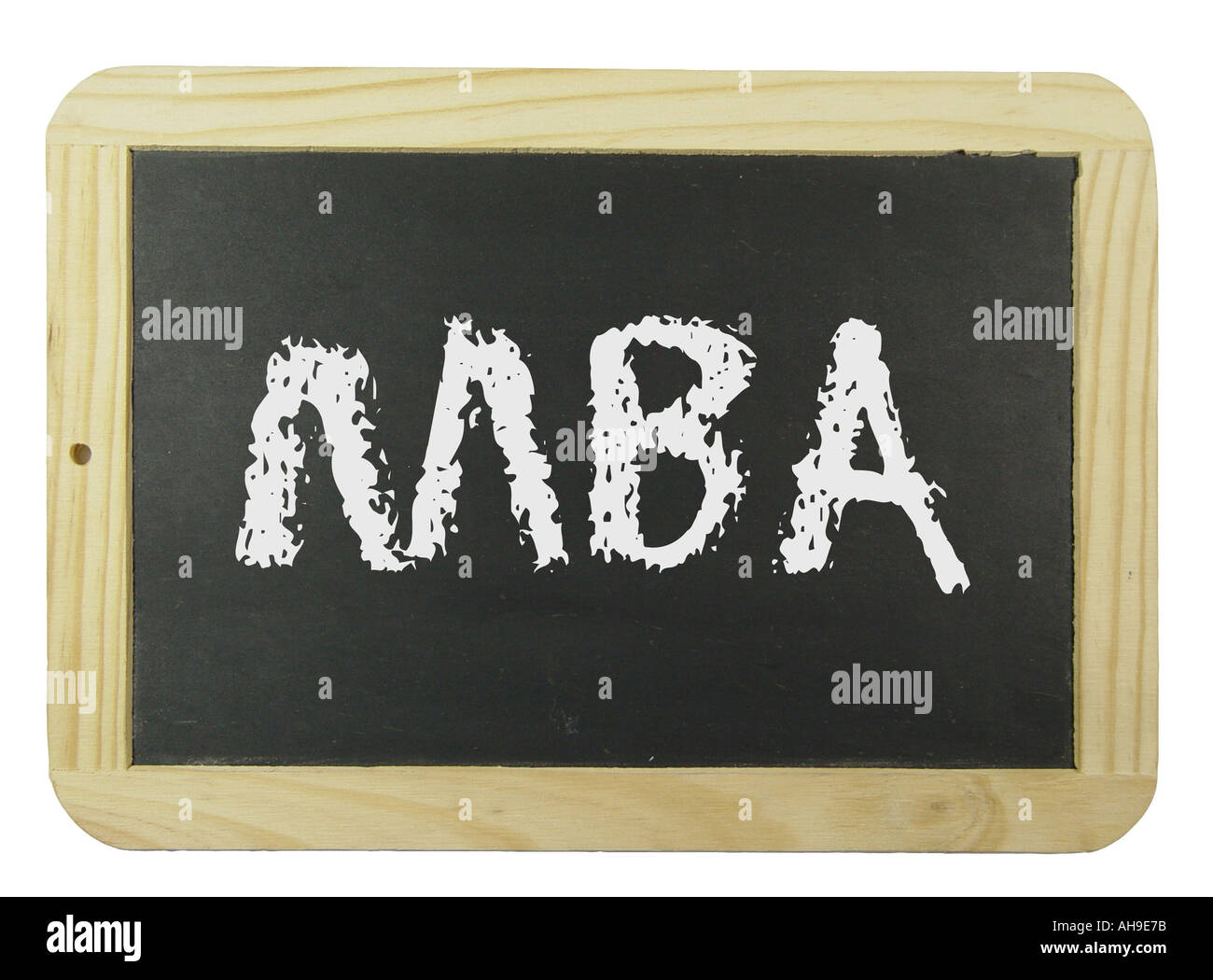 Chalk board with the label MBA Symbol for school learning and ...