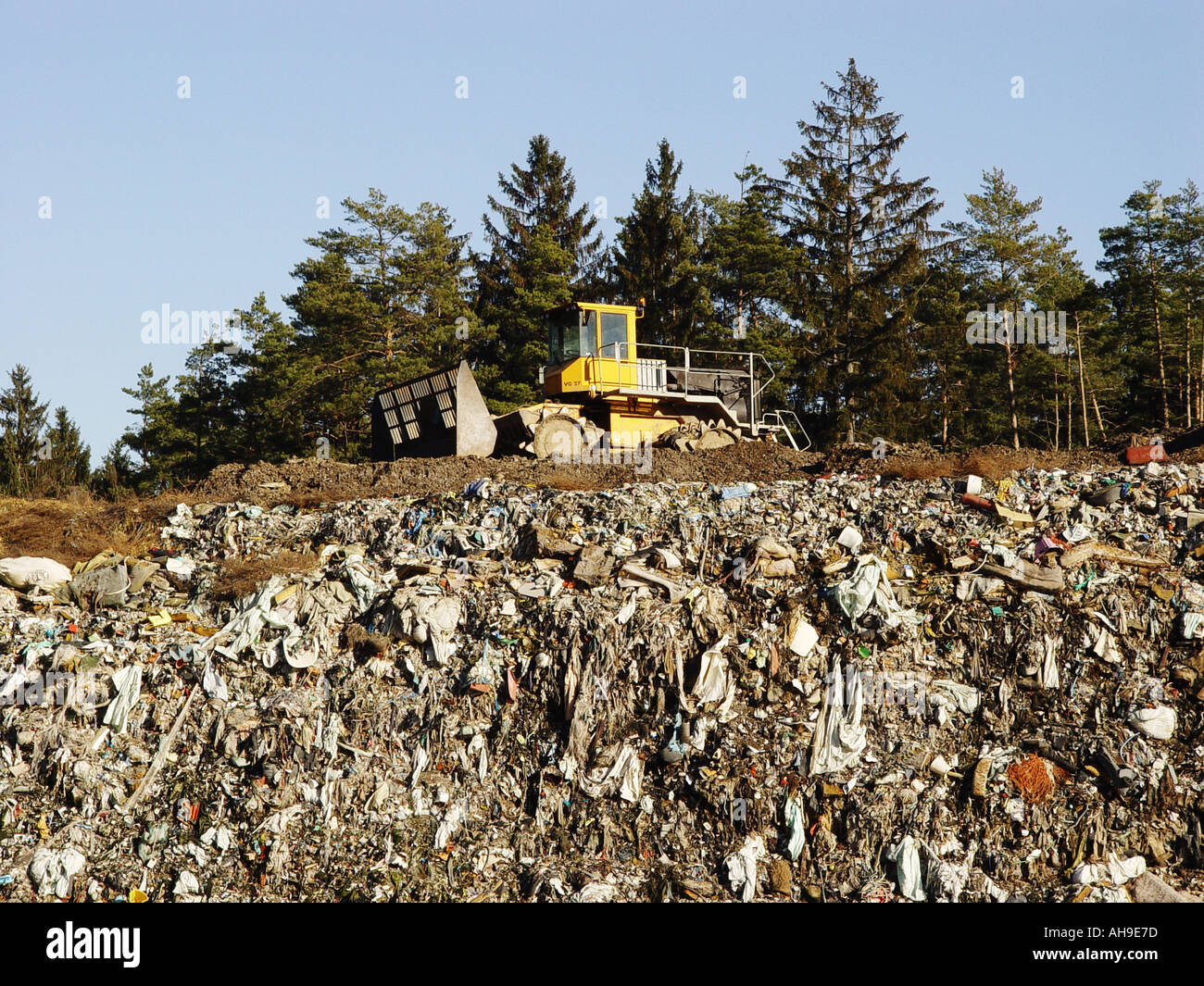 Impressions of a recycling of waste plant and a garbage depot Stock ...