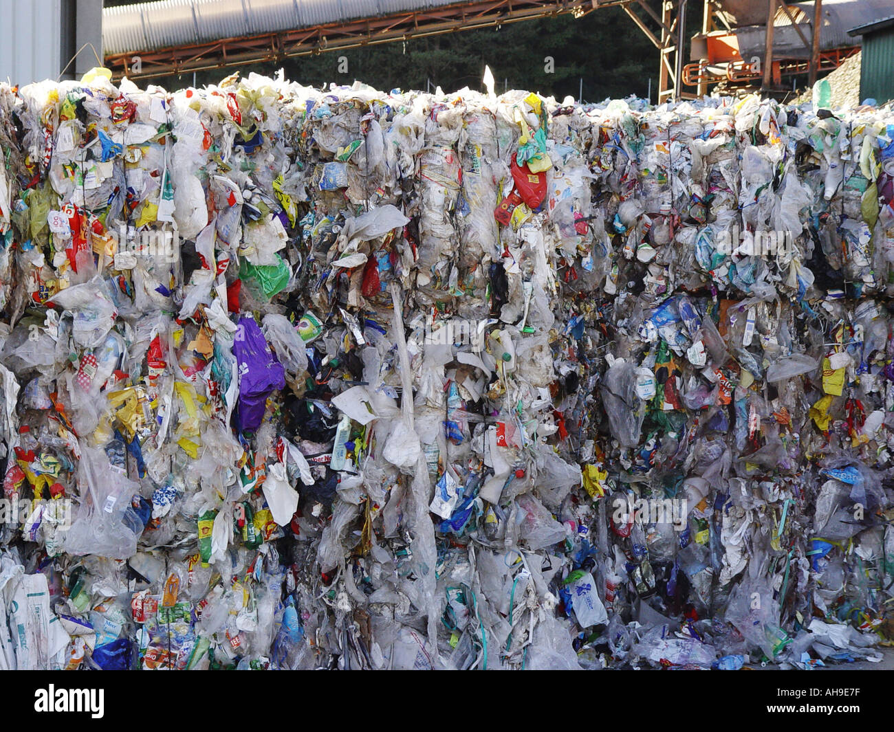 Impressions of a recycling of waste plant and a garbage depot Stock ...