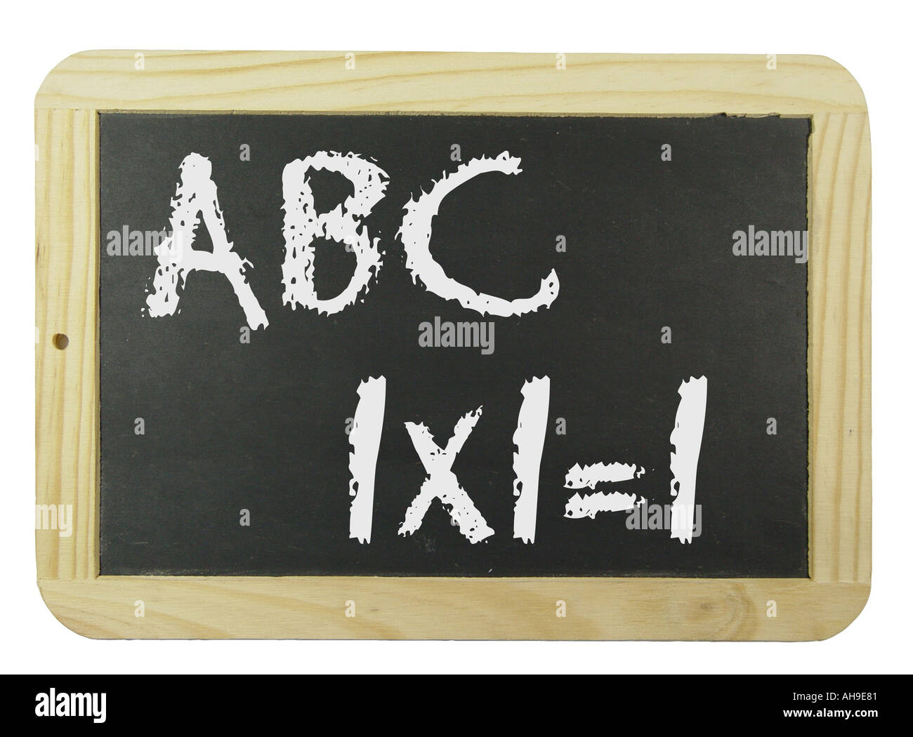 Chalk board with the label ABC 1x1 Symbol for school learning and ...