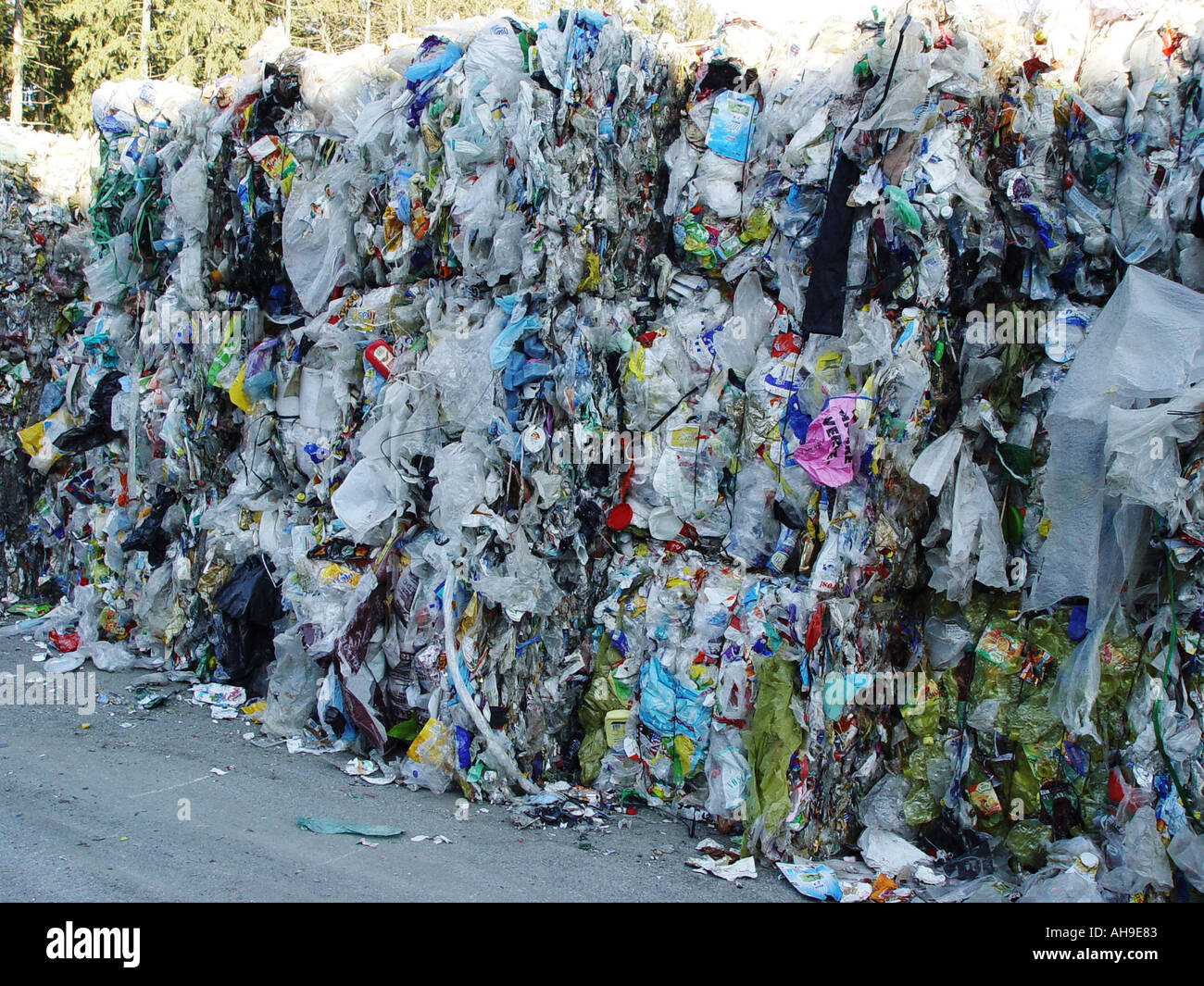 Impressions of a recycling of waste plant and a garbage depot Stock ...