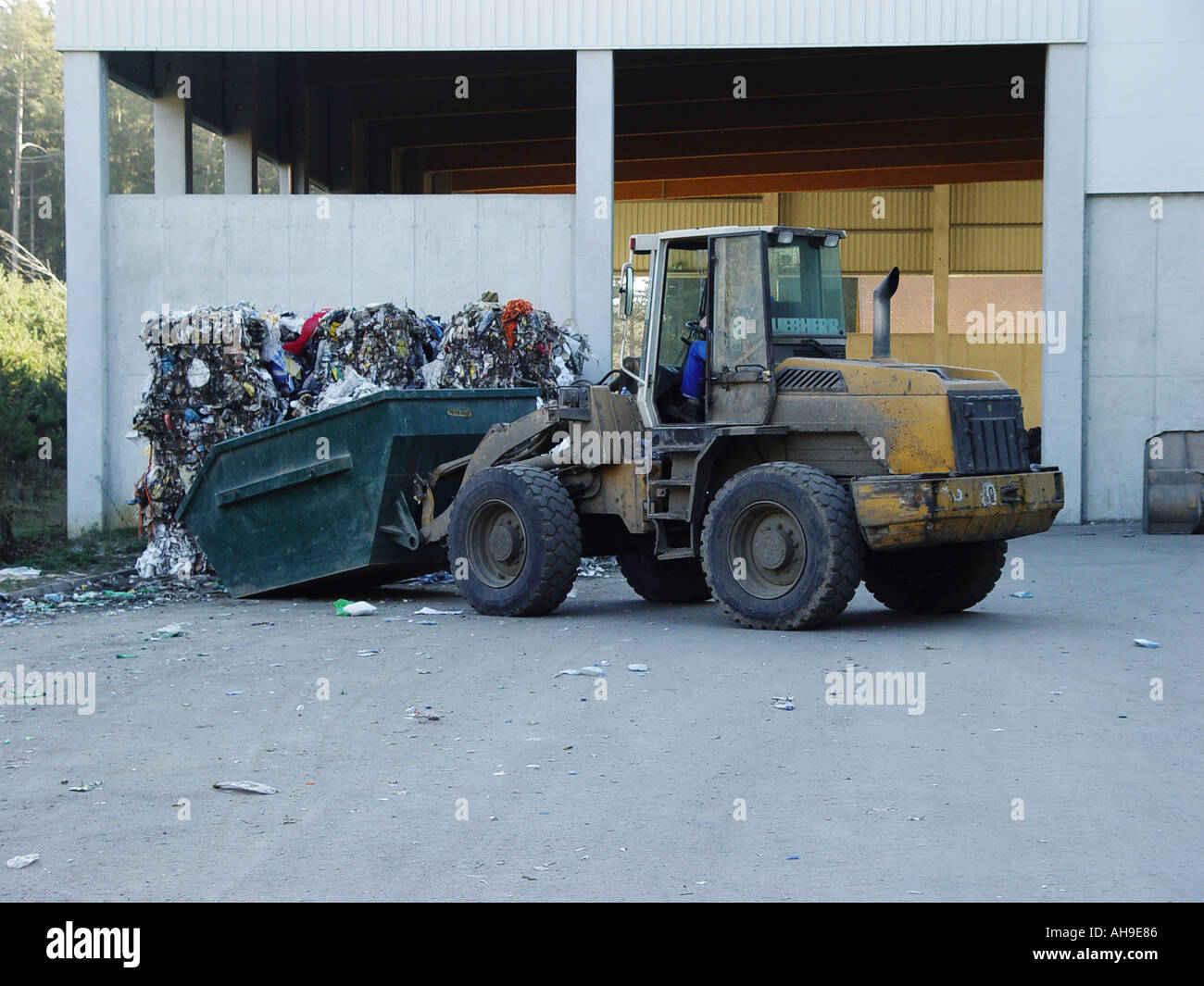 Impressions of a recycling of waste plant and a garbage depot Stock ...