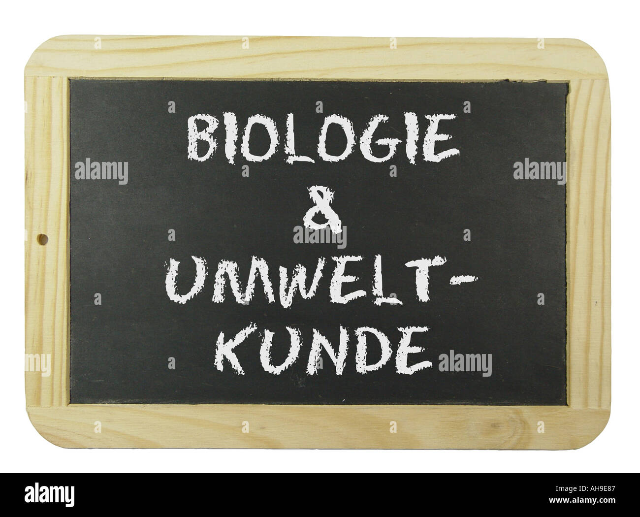 Chalk board with the label biology Symbol for school learning and ...