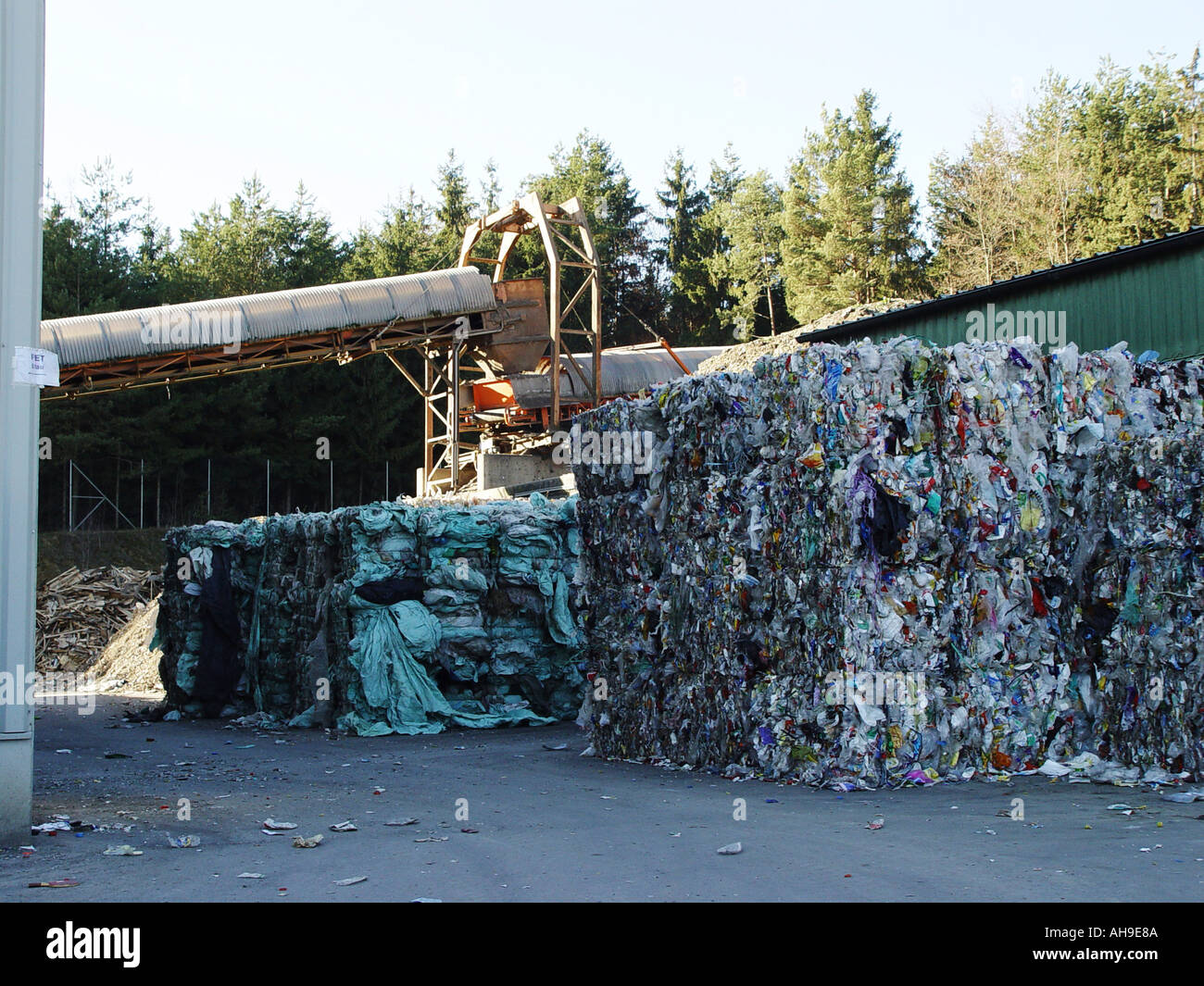 Impressions of a recycling of waste plant and a garbage depot Stock ...