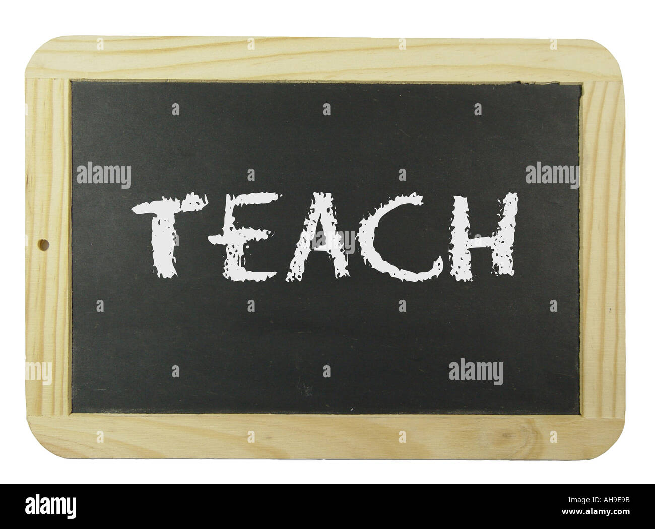 Chalk board with the label teach Symbol for school learning and ...