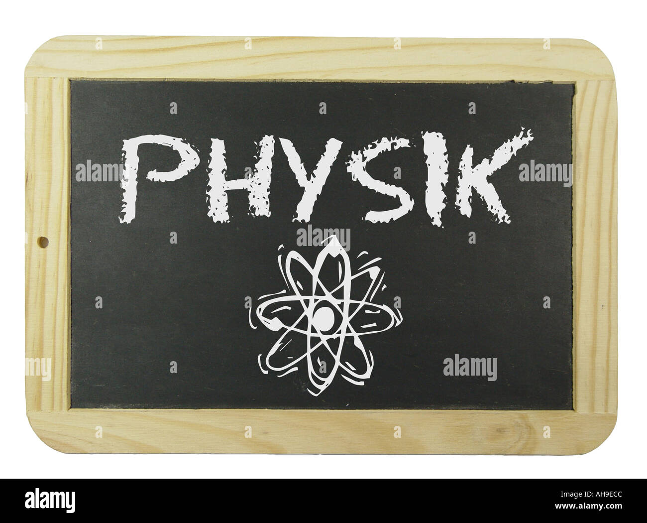 Chalk board with the label physics Symbol for school learning and ...