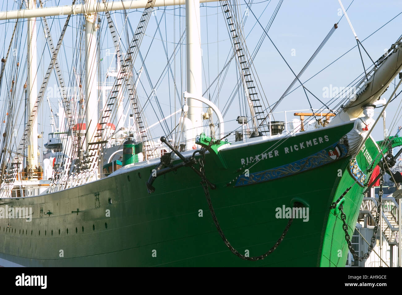 Museumship Rickmer Rickmers Port of Hamburg Stock Photo - Alamy