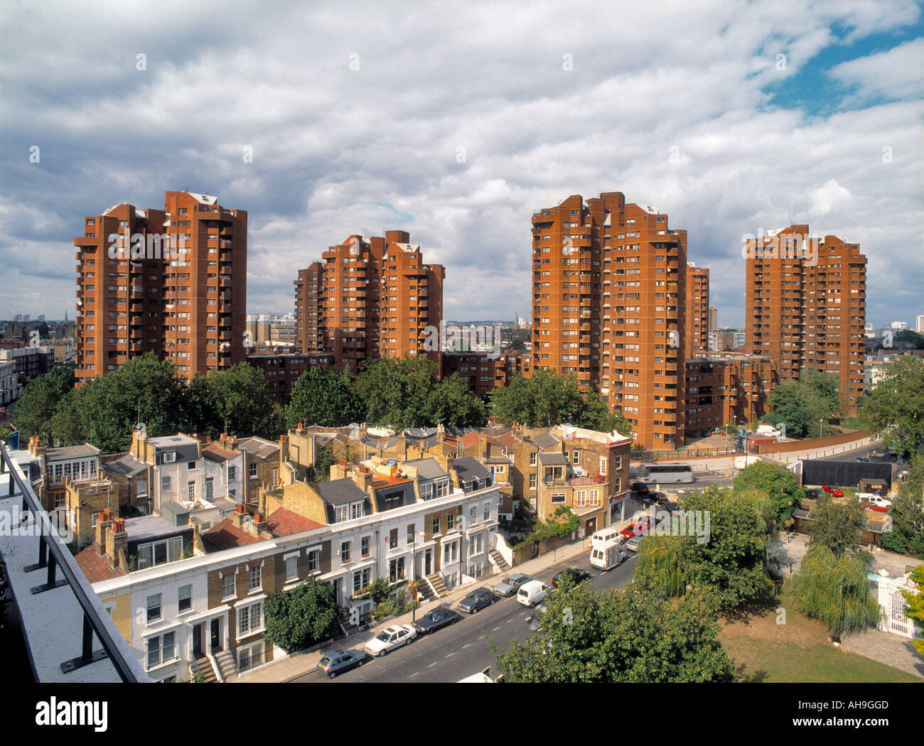 Victorian housing and seventies tower blocks at Worlds End - West ...