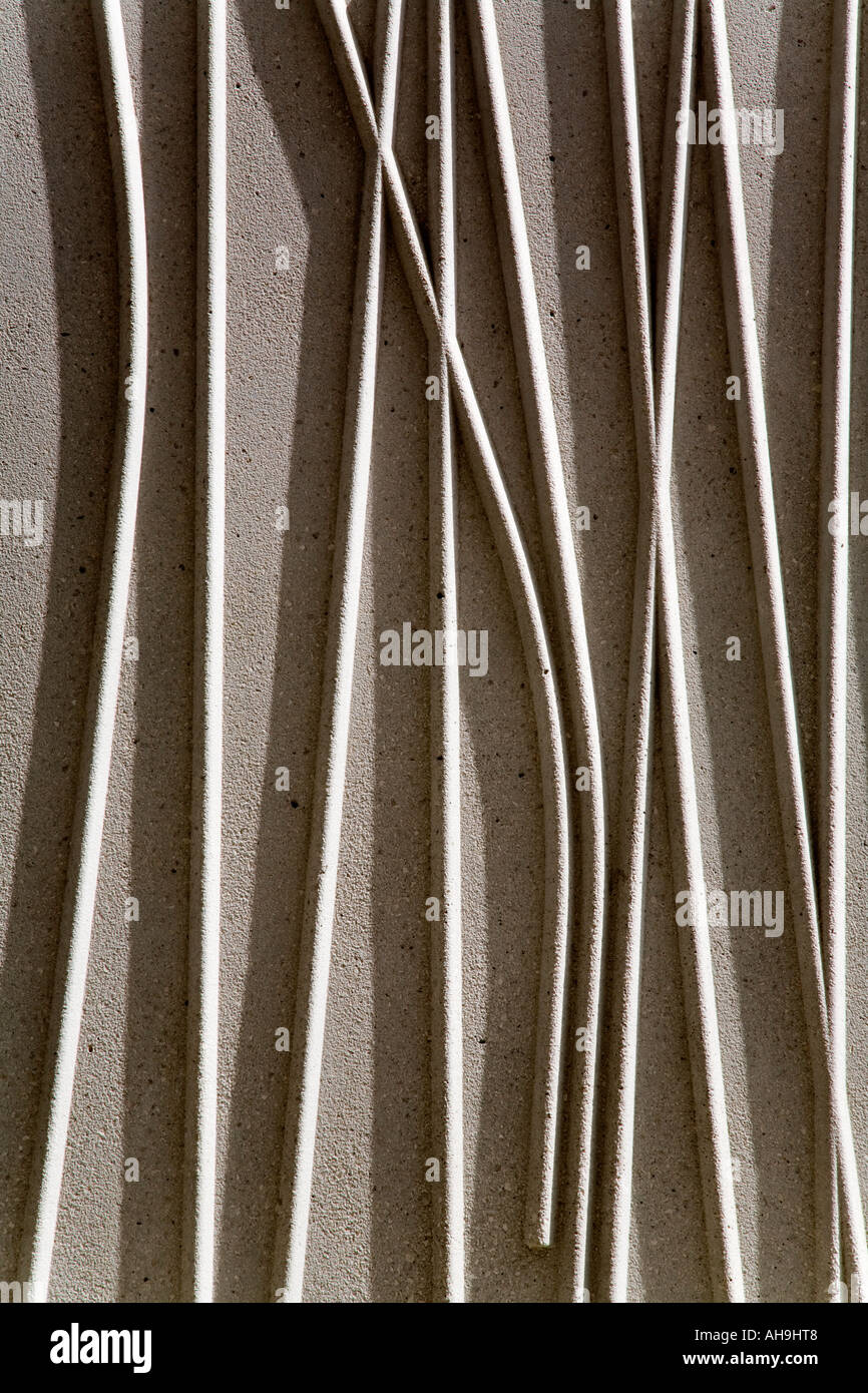 Architectural detail - Decorated concrete perimeter wall at The ...