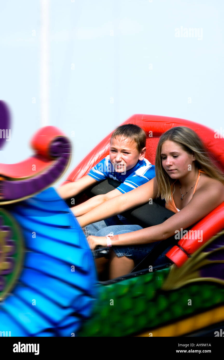 Children riding a roller coaster hi-res stock photography and images ...