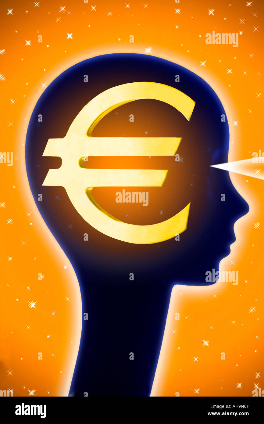 Head with Euro Stock Photo - Alamy