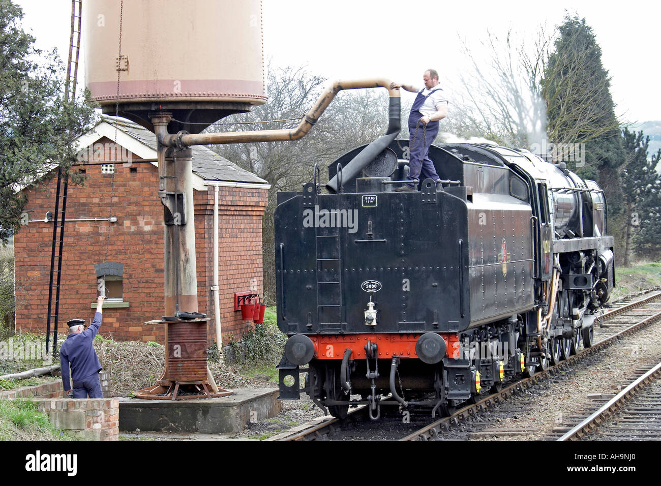 Steam Engine 92203 Black Prince having boiler filled with water at ...