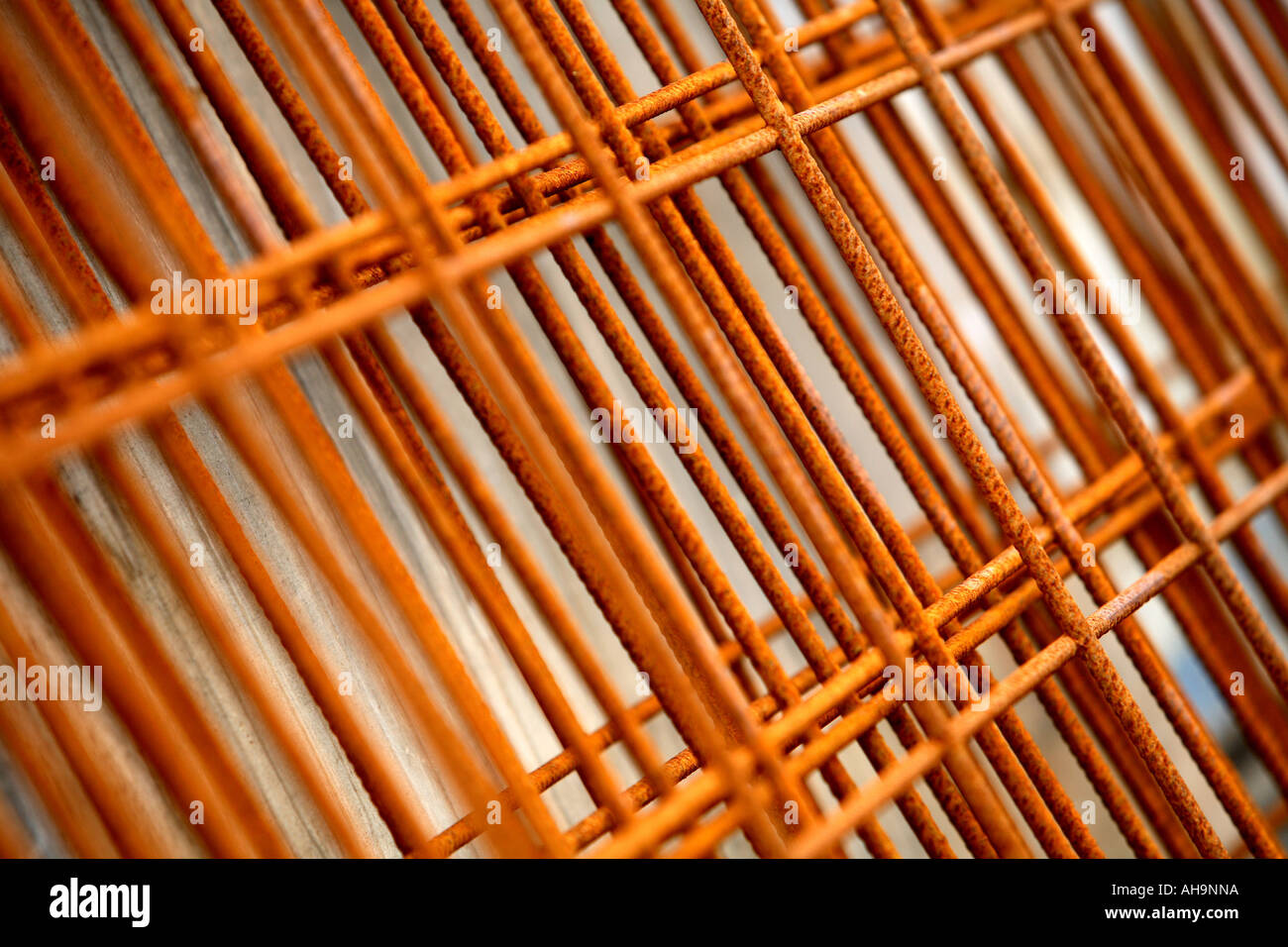 Horizontal close up abstract landscape detail of urban decay with rusty ...