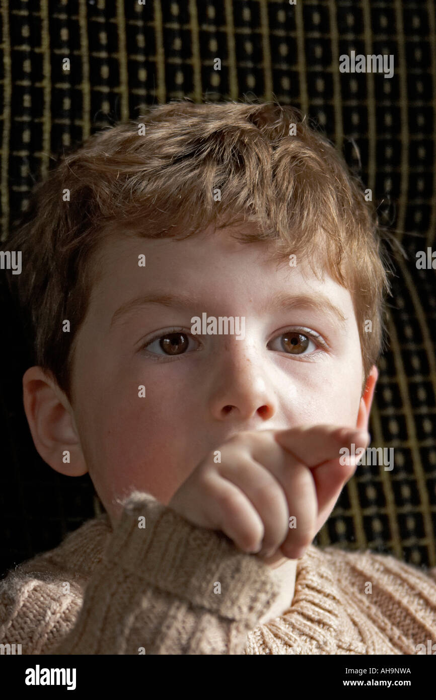 Young boy child looking interested and pointing NAOH Stock Photo - Alamy