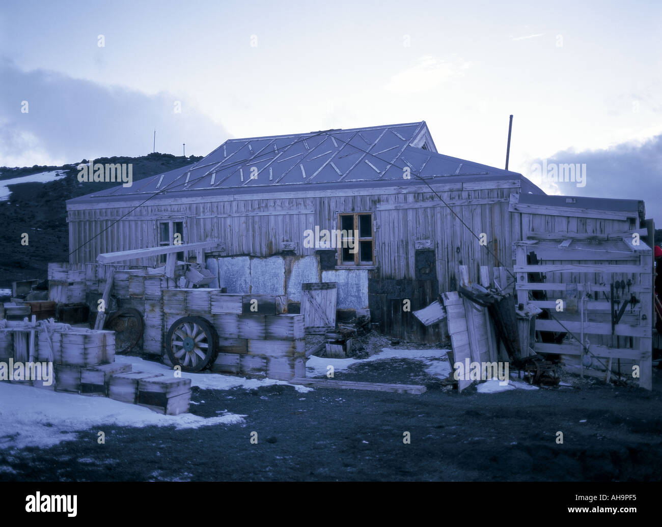Captain Scott hut, Cape Evans, Ross Island, Ross Sea, Antarctica Stock ...