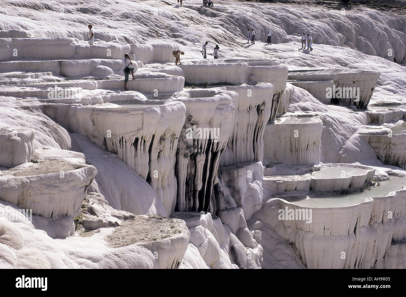 Travertine terraces of Pamukkale,Turkey Stock Photo - Alamy