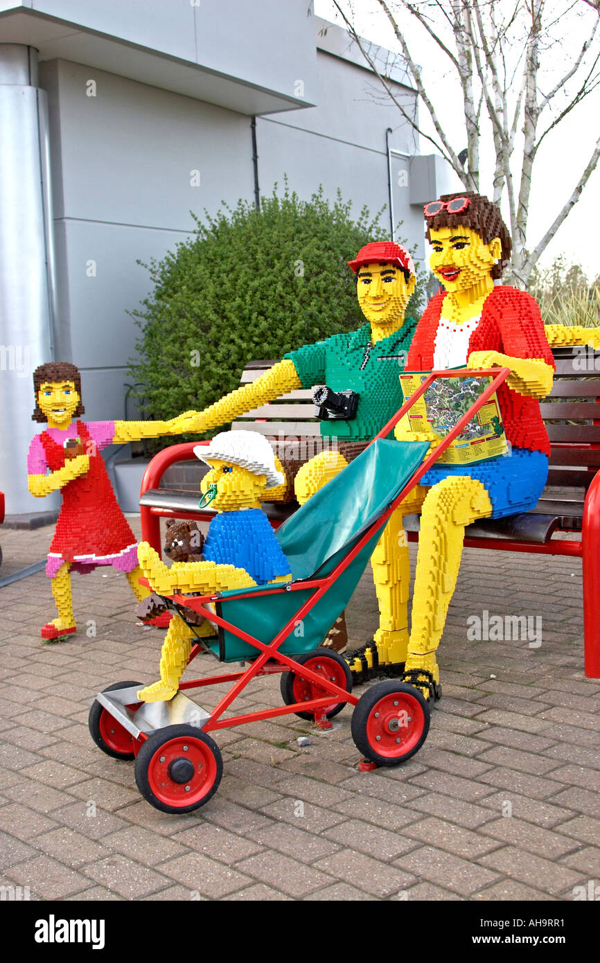 Model lego family in Legoland theme park family visitor attraction ...