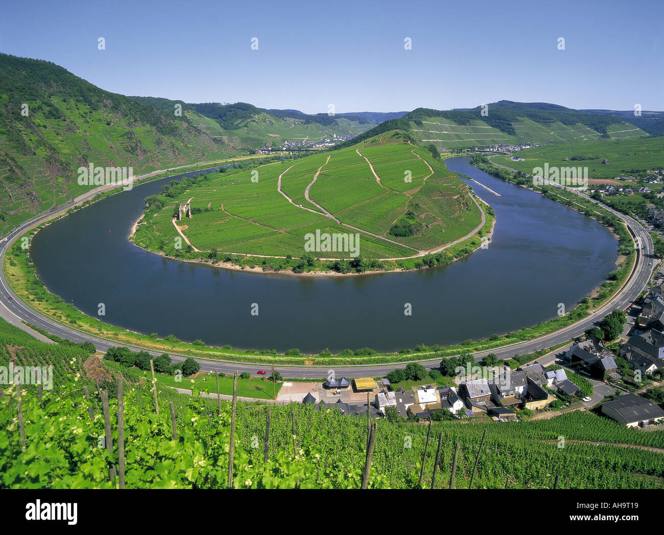 Mosel river bend, Germany Stock Photo - Alamy