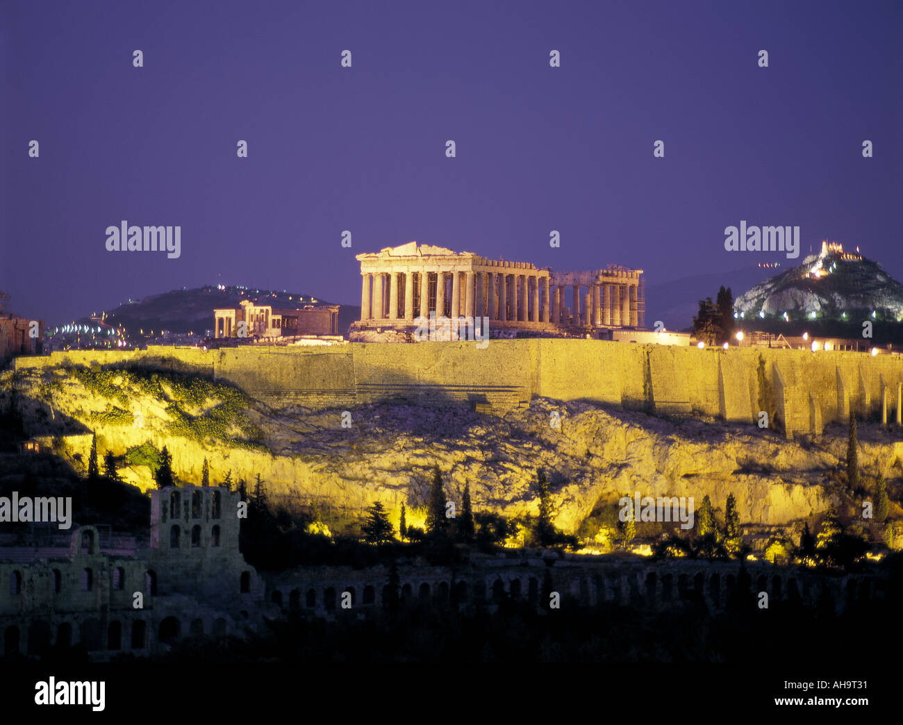 Parthenon at night, Acropolis Athens, Greece Stock Photo - Alamy