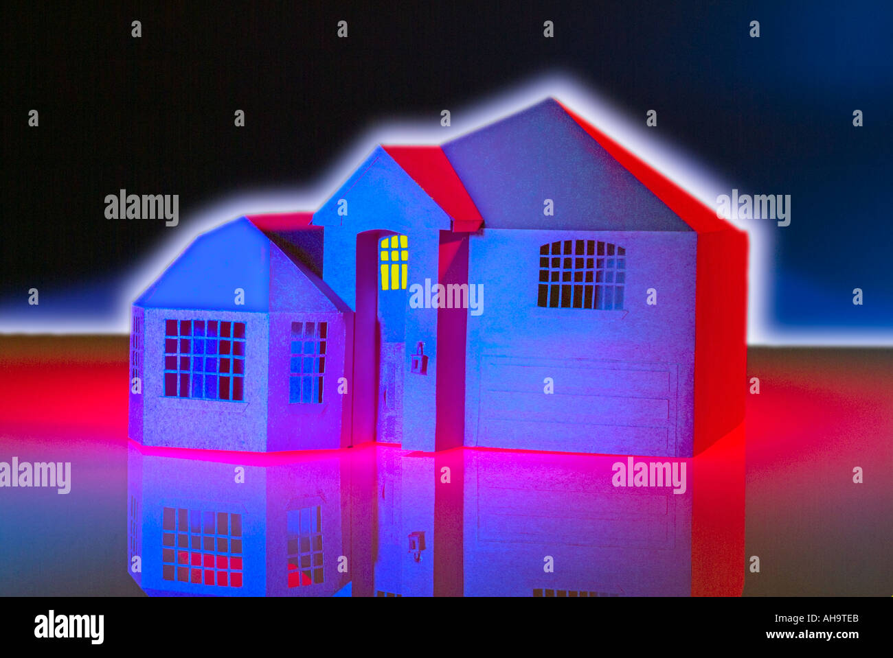 Colorful paper model house Stock Photo - Alamy