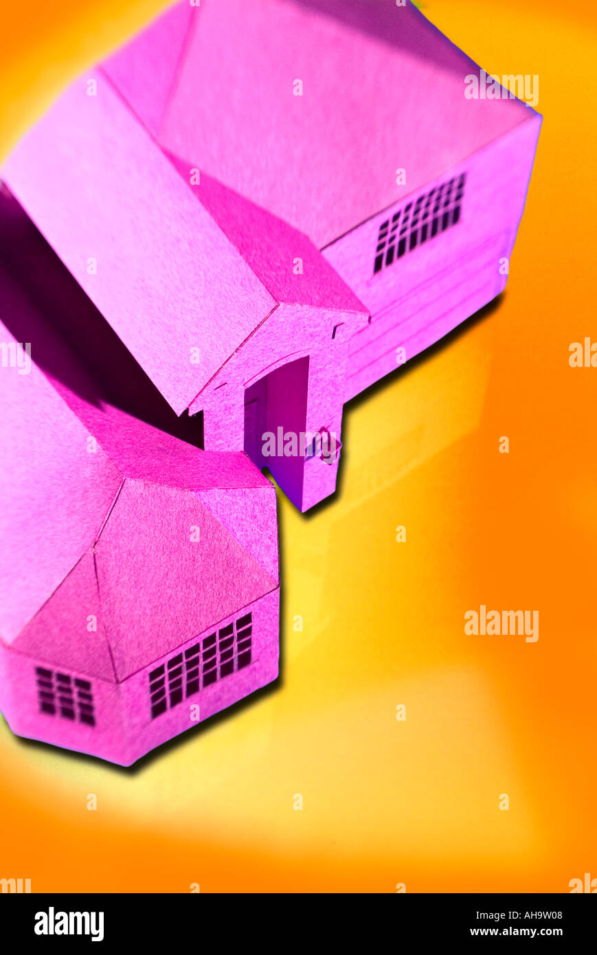 Colorful paper model house Stock Photo - Alamy
