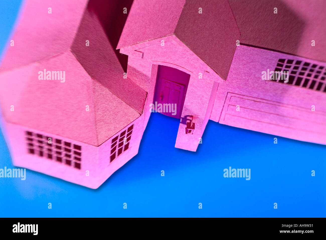 Colorful paper model house Stock Photo - Alamy