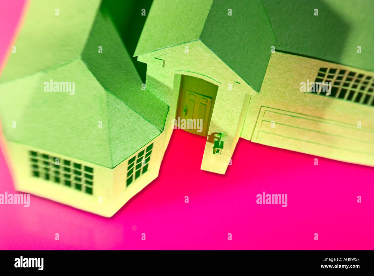 Colorful paper model house Stock Photo - Alamy