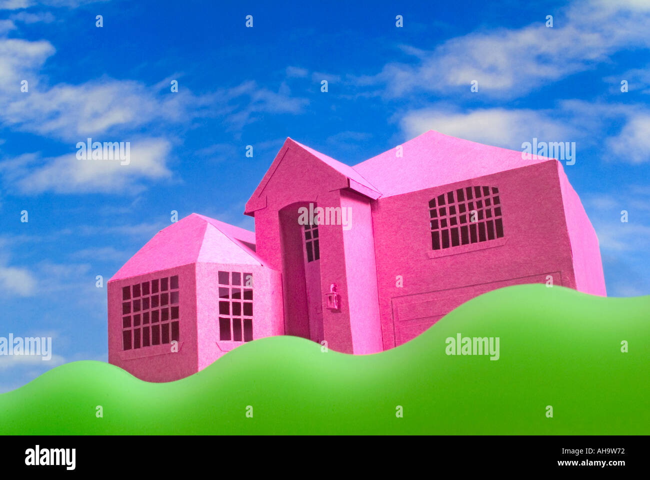 Colorful paper model house Stock Photo - Alamy