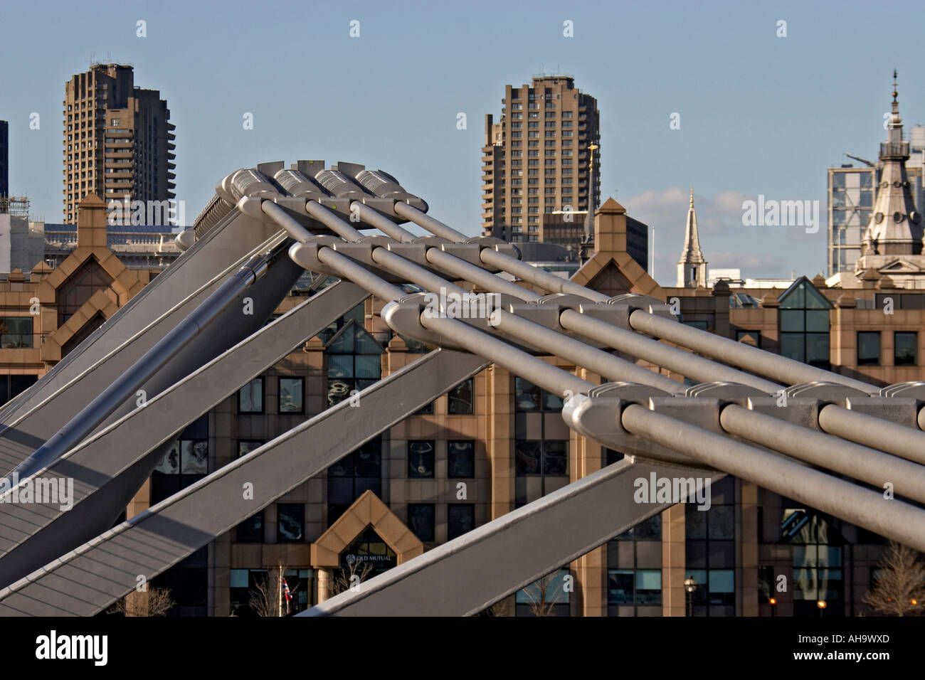 Millenium Bridge construction detail City of London SE1 EC4 England ...