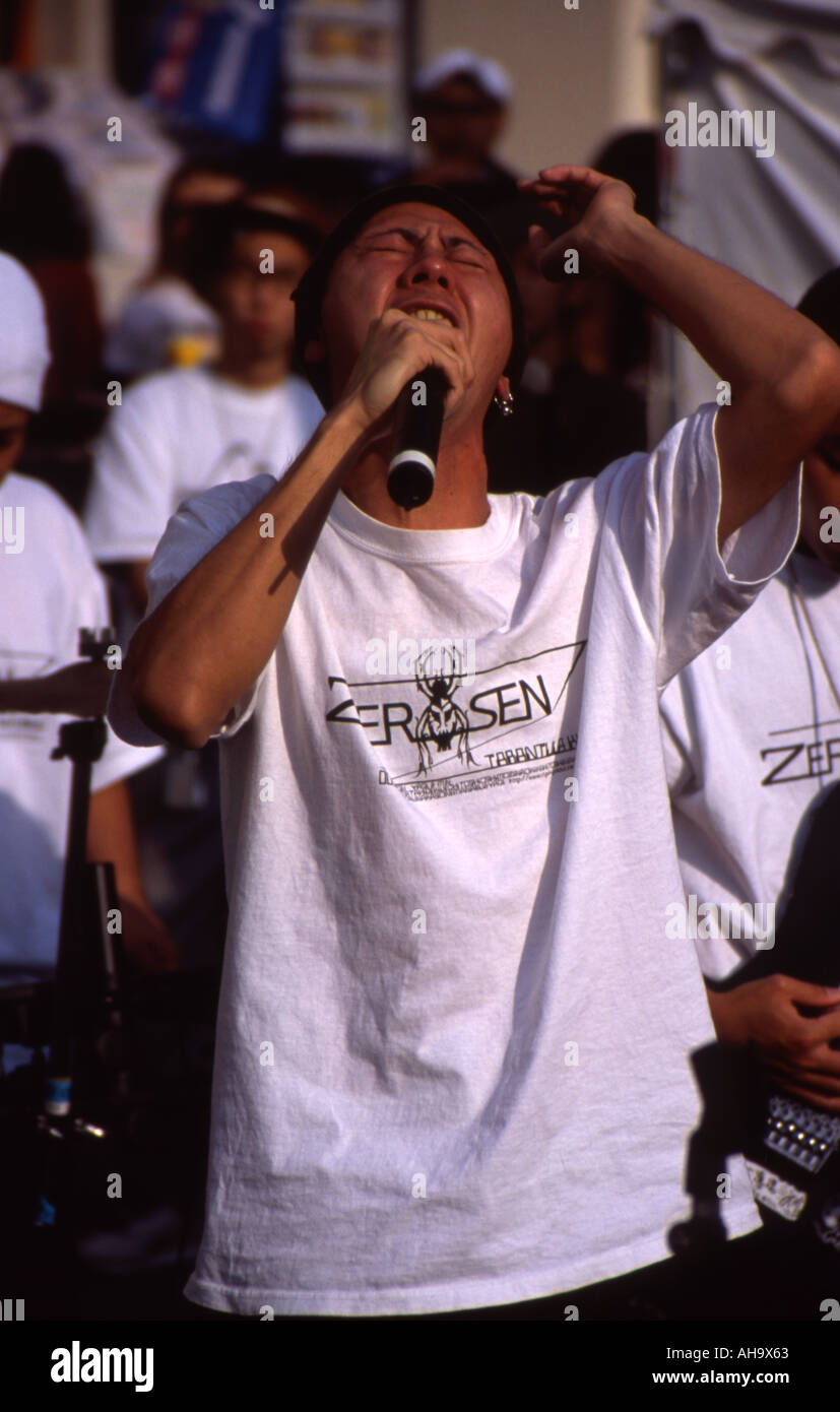 Okinawan man sings at outdoor concert Okinawa Japan Stock Photo - Alamy