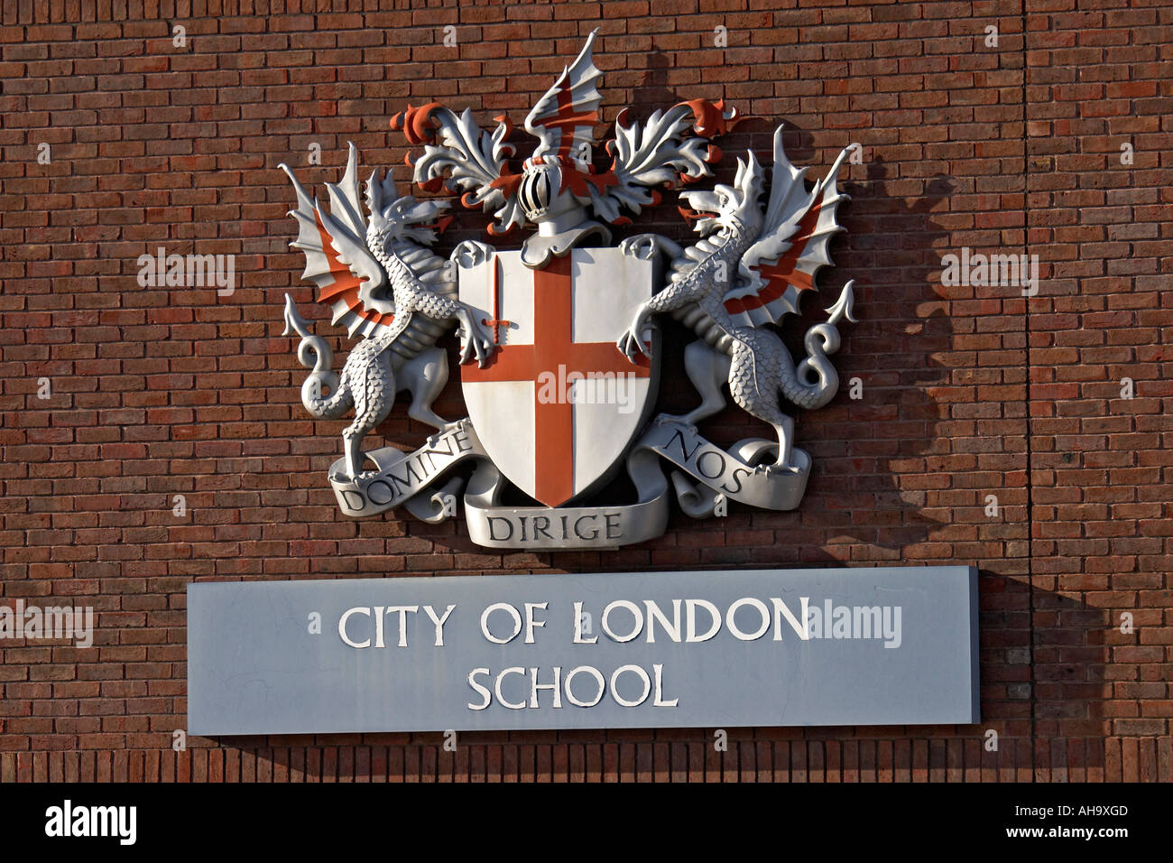 City of London School building crest and logo EC4 England Stock Photo ...
