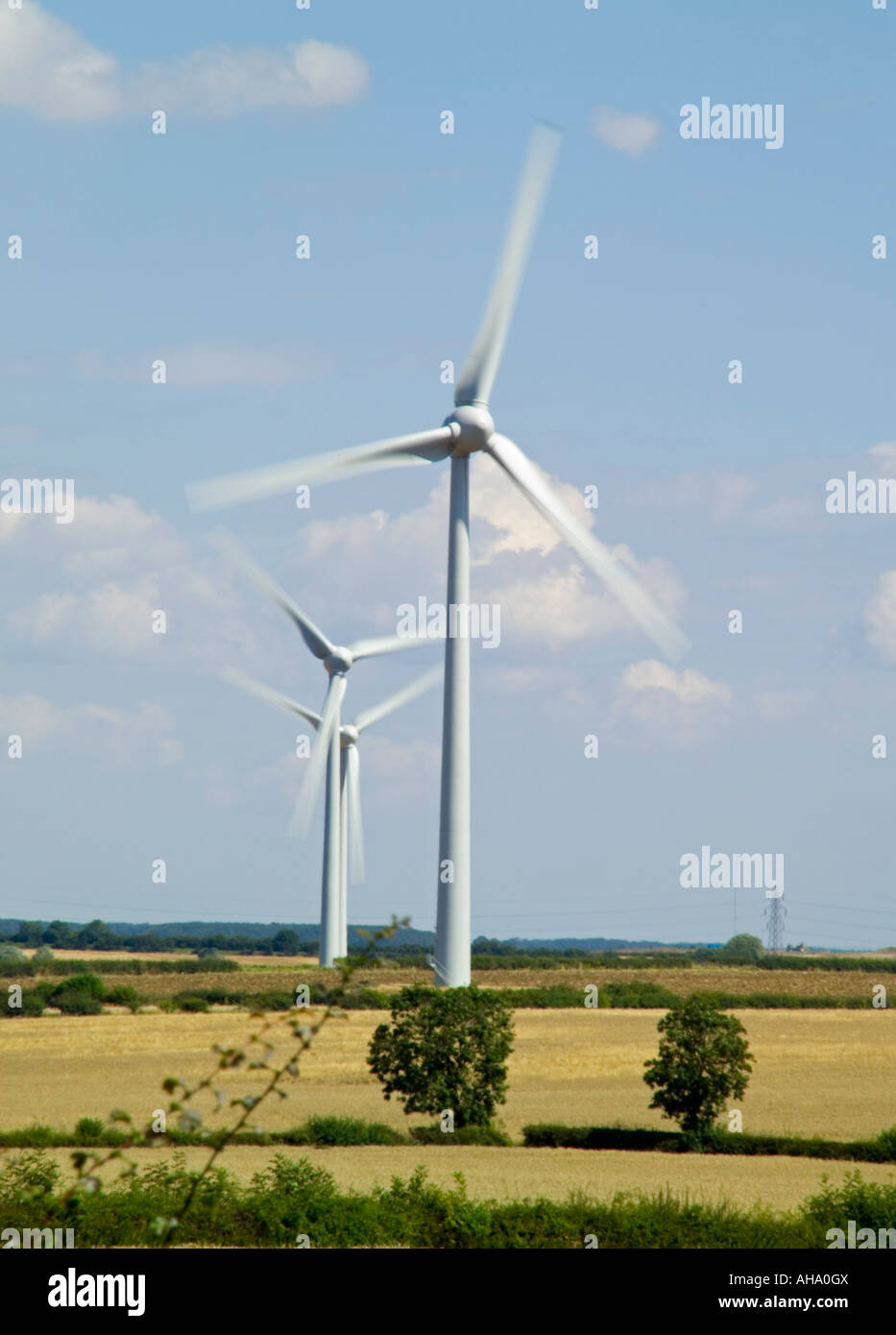 line of wind turbines Stock Photo - Alamy