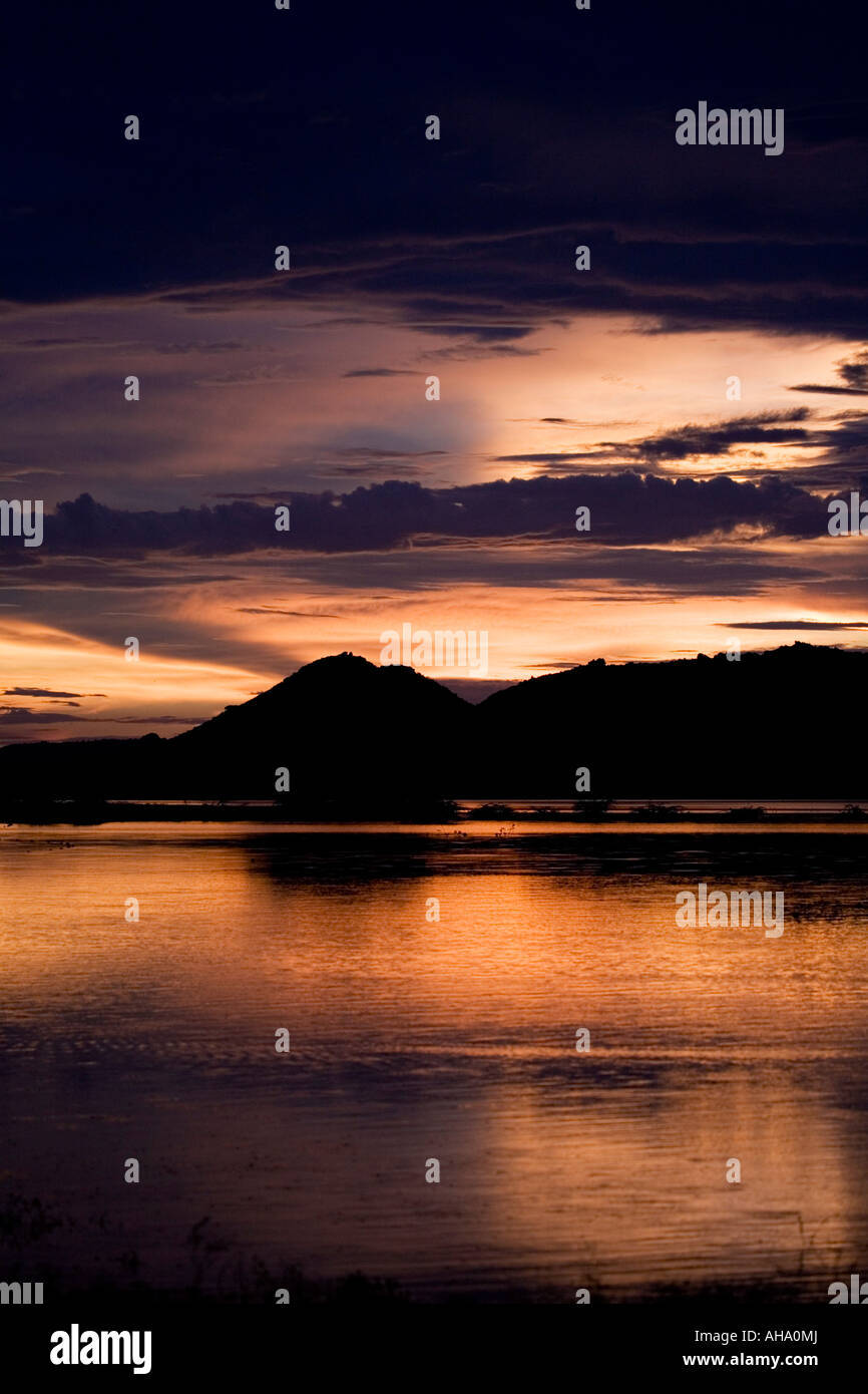 Indian sunset over water. Andhra Pradesh, India Stock Photo - Alamy