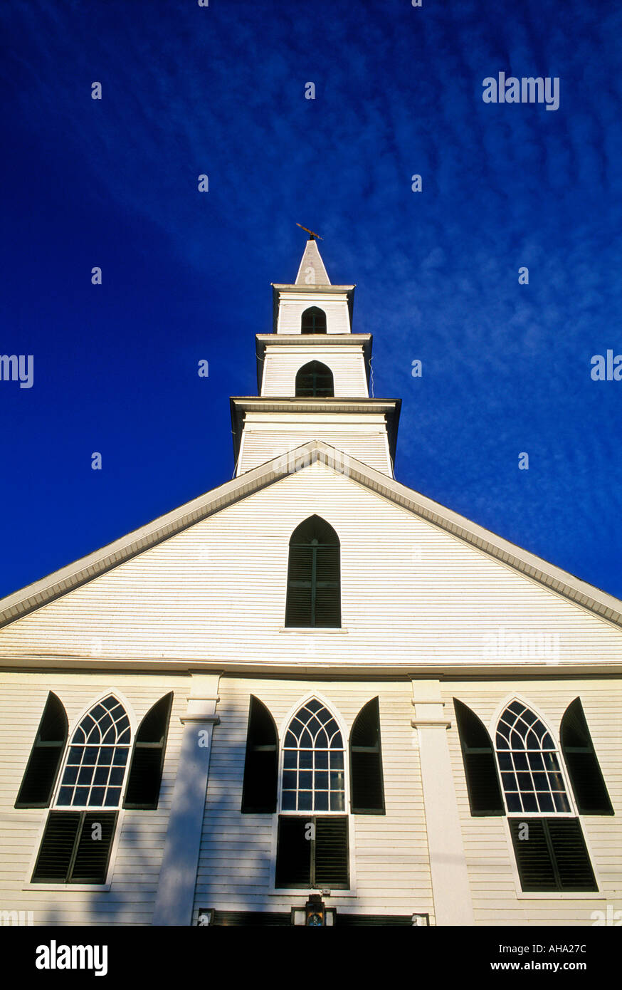 USA Vermont Newfane facade of church New England Stock Photo - Alamy