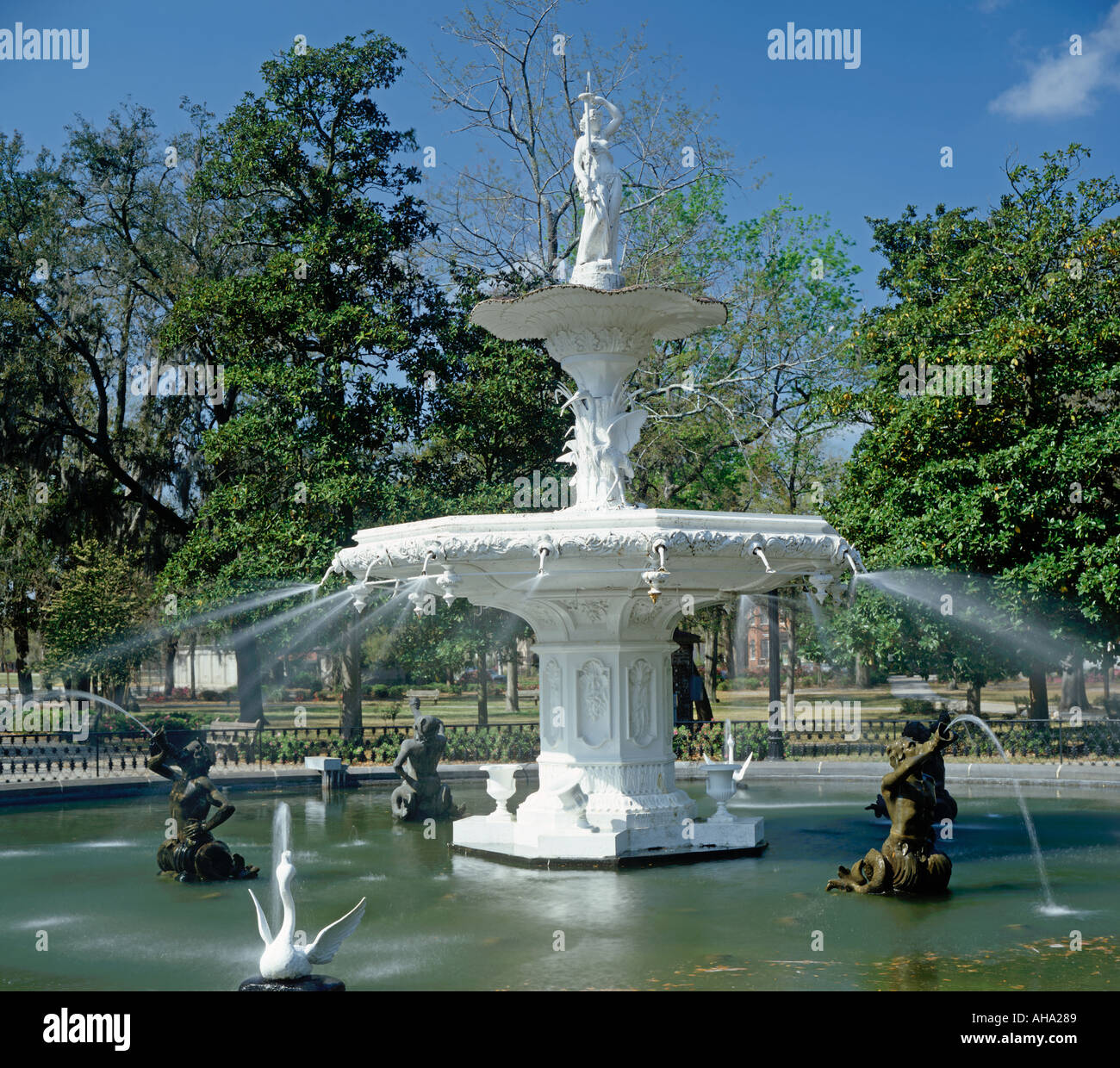 Forsyth Fountain Savannah Georgia USA Stock Photo - Alamy