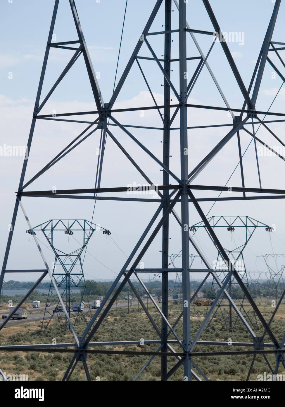 High voltage power lines Stock Photo - Alamy