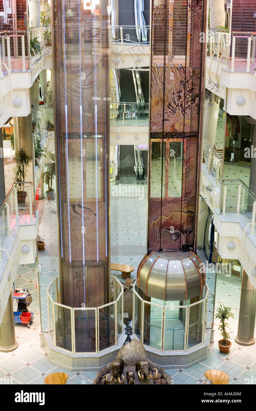 elevators in a multilevel shopping mall Stock Photo - Alamy