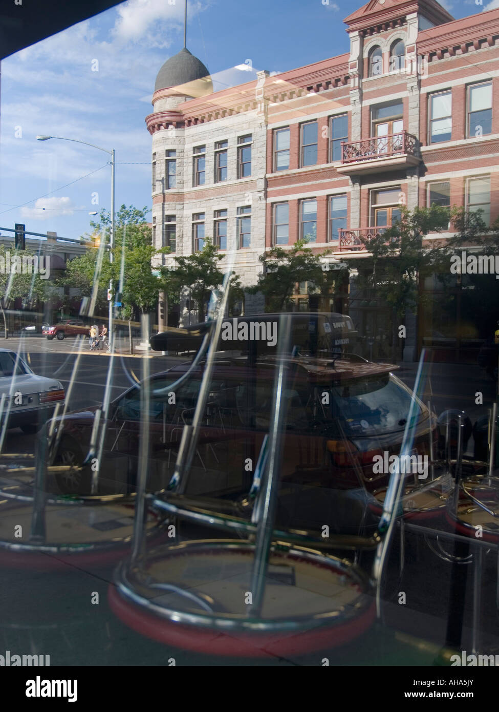 Reflections in storefront windows Stock Photo - Alamy