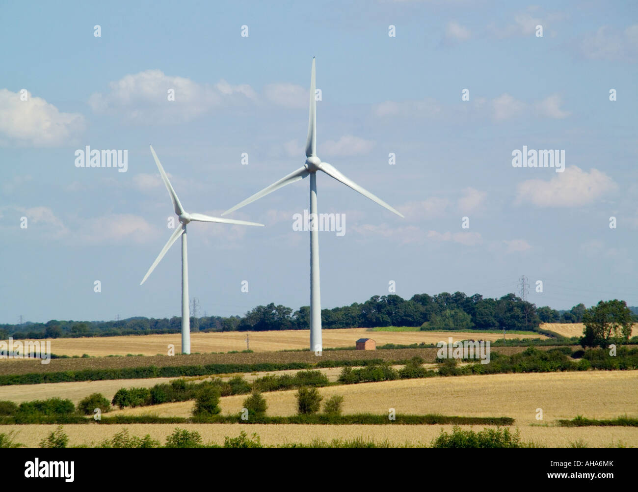 line of wind turbines Stock Photo - Alamy
