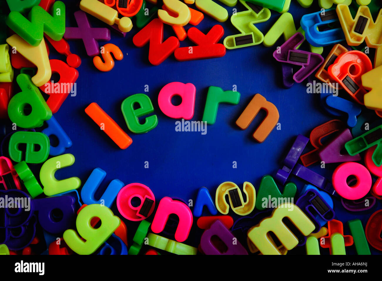 Children s play letters form the word learn Stock Photo - Alamy