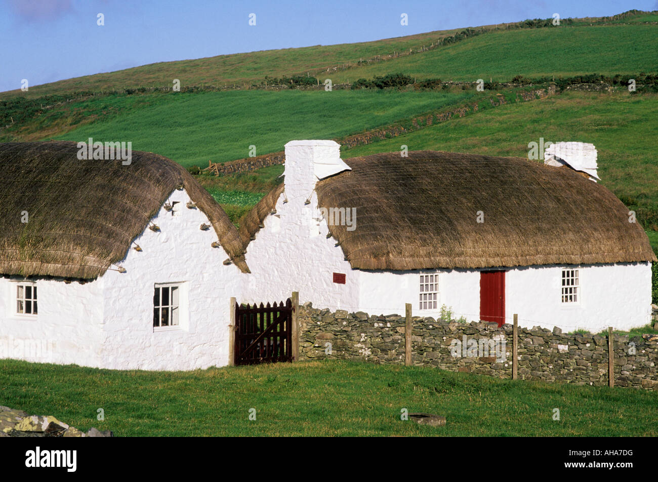 Cregneish Isle of Man traditional Manx crofters cottages thatch ...